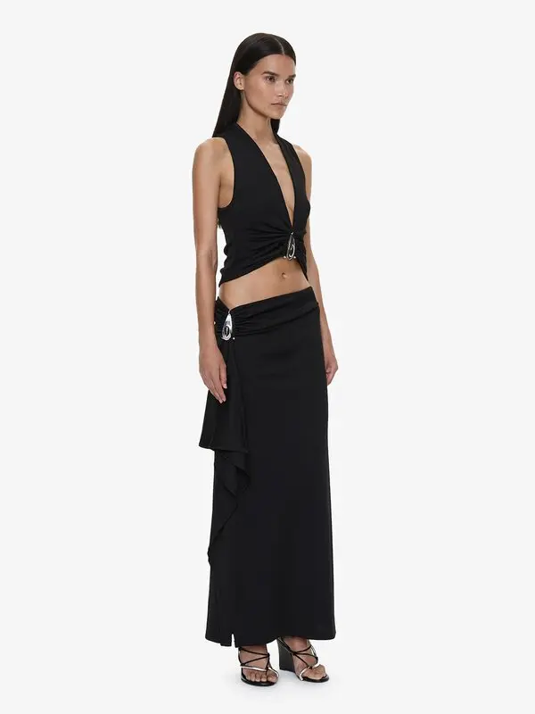 Christopher Esber Crystal Pendant Halter Tank - Black