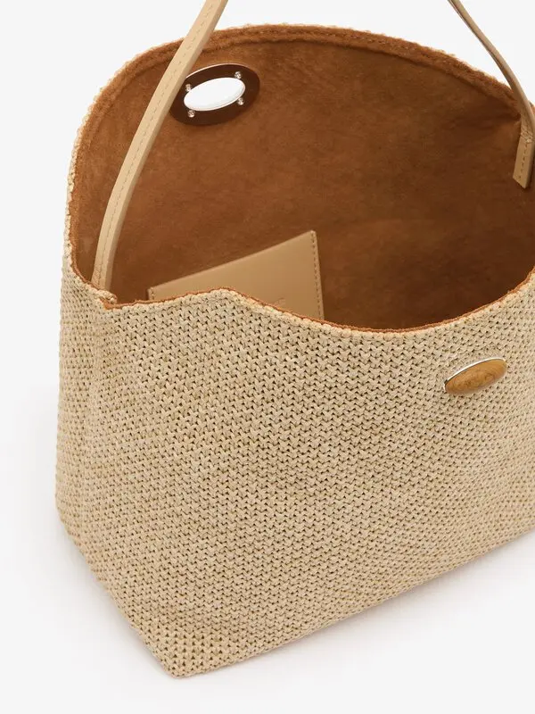 Christopher Esber Turnlock Raffia Hobo Bag - Natural