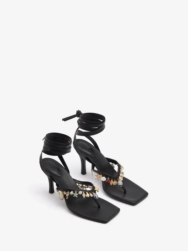 Christopher Esber Memento Charm Flip Flop Heel - Black