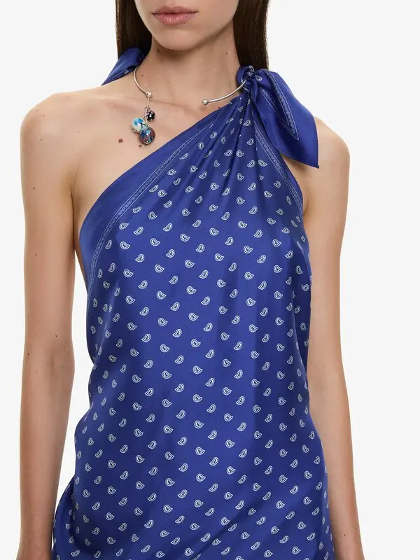 Christopher Esber One-shoulder Bandana Scarf Tie Dress