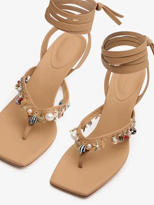 Christopher Esber Memento Charm Flip Flop Heel - Amber