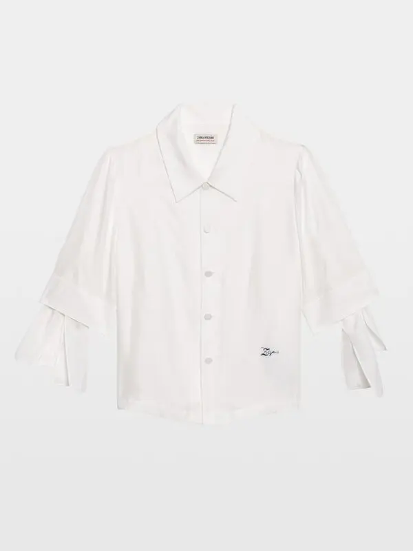 Zadig&Voltaire Telmy Silk Shirt With Bow Detail Cuffs