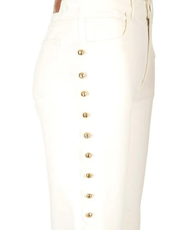 Chloé Cropped Jeans With Embellished Profile - White