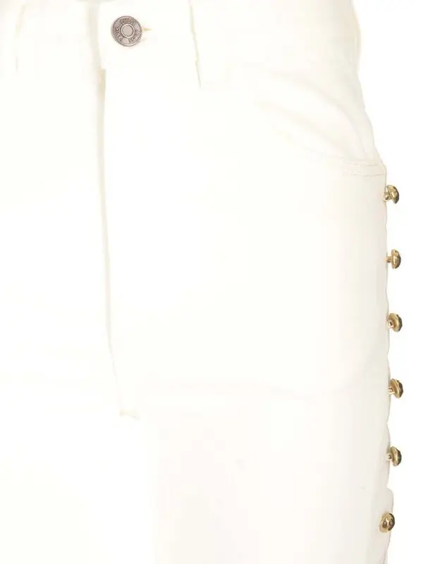 Chloé Cropped Jeans With Embellished Profile - White