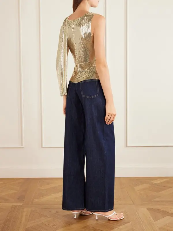 Rabanne Chainmail Draped Tank - Gold