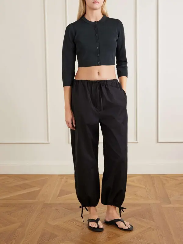 SKIMS Refined Knit Cropped Ribbed Stretch-jersey Cardigan