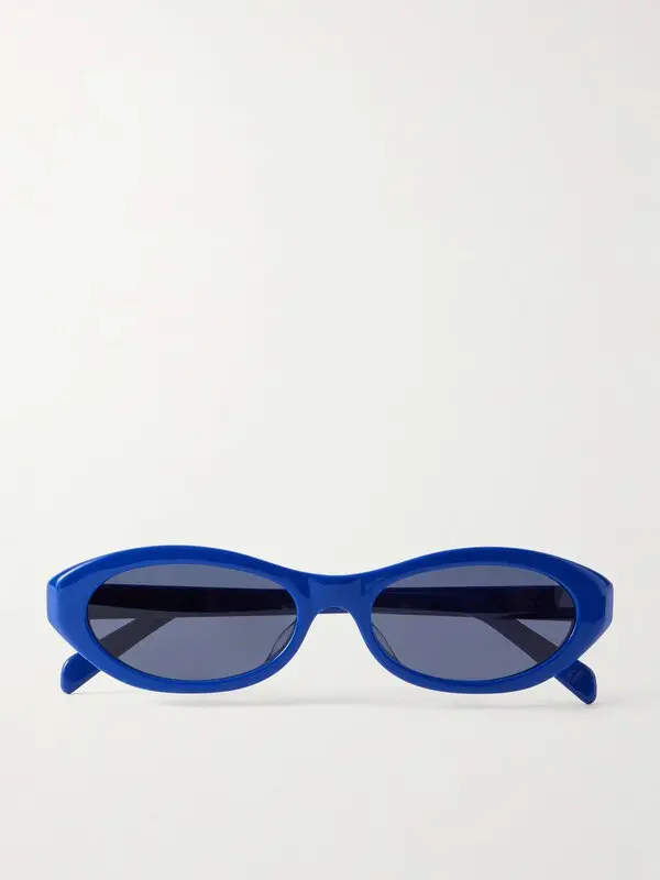 Celine Triomphe Mini Oval-frame Acetate Sunglasses