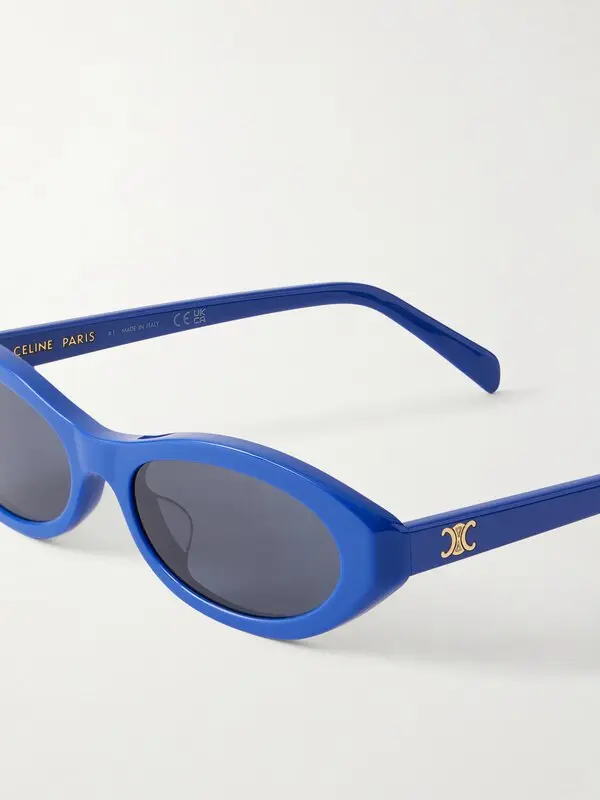 Celine Triomphe Mini Oval-frame Sunglasses