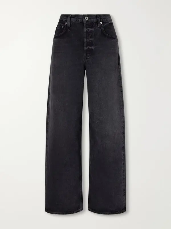 Citizens Of Humanity Ayla Mid-rise Wide-leg Jeans - Black