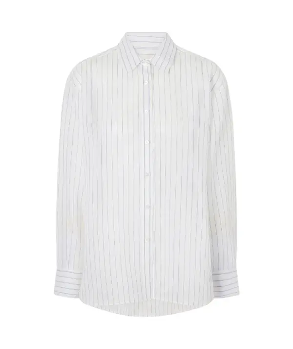 Aflalo Brein Striped Cotton And Silk-blend Voile Shirt - Blue