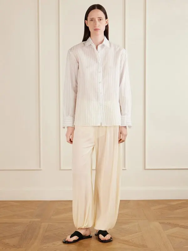 Aflalo Brein Striped Cotton And Silk-blend Voile Shirt