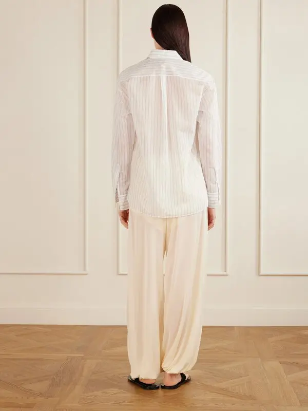 Aflalo Brein Striped Cotton And Silk-blend Voile Shirt