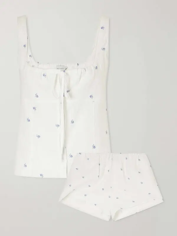 DEIJI STUDIOS Floral-printed Linen Pajama Set