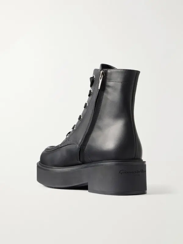 GIANVITO ROSSI Leather Lace-up Ankle Boots