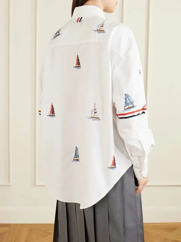 Thom Browne Embroidered Cotton Shirt