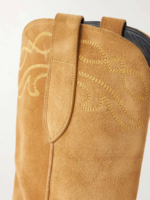 NILI LOTAN Towns Embroidered Suede Knee Boots