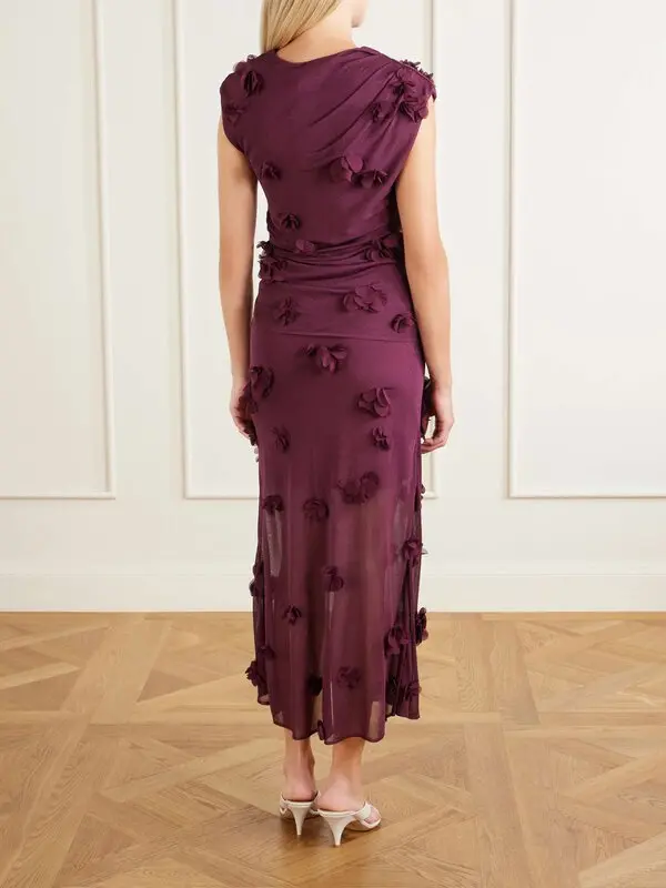 Simkhai Tessa Appliquéd Tulle Blouse