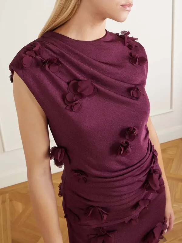 Simkhai Tessa Appliquéd Tulle Blouse