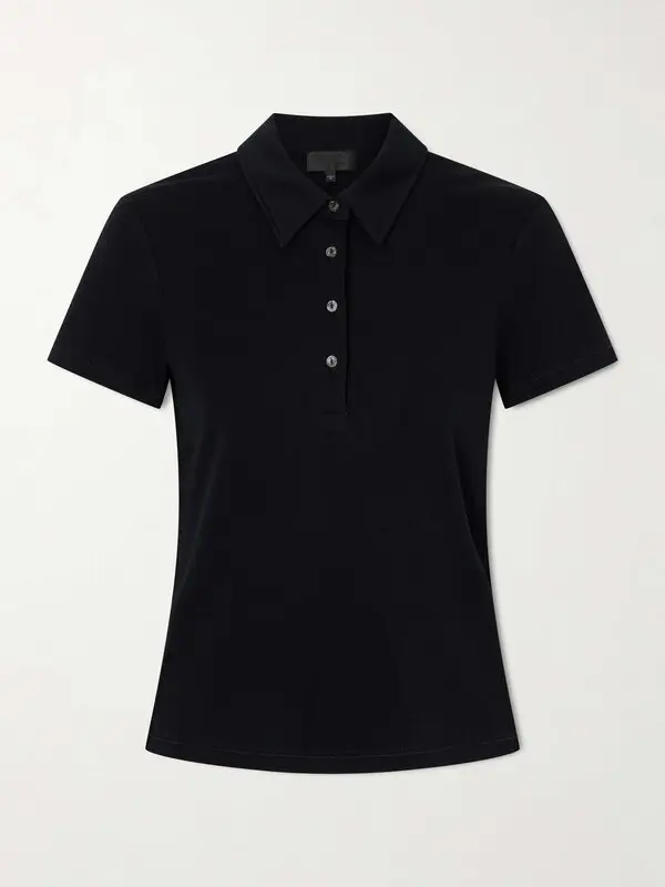NILI LOTAN Trayelle Wool Polo Shirt