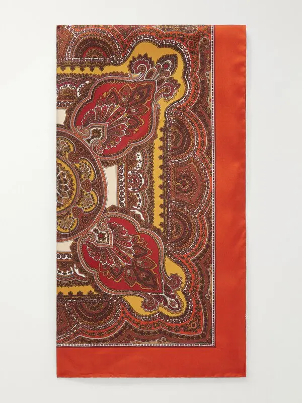 Saint Laurent Paisley-print Silk-twill Scarf - Multi