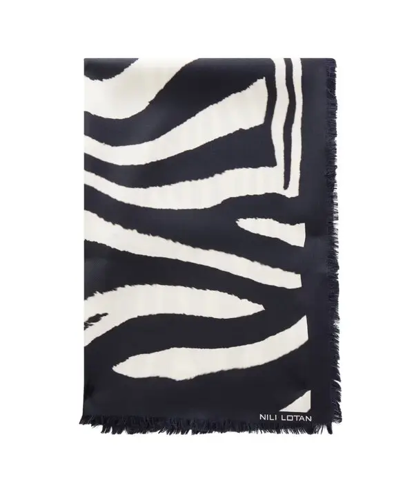 NILI LOTAN Zebra-print Silk Scarf - Animal Print