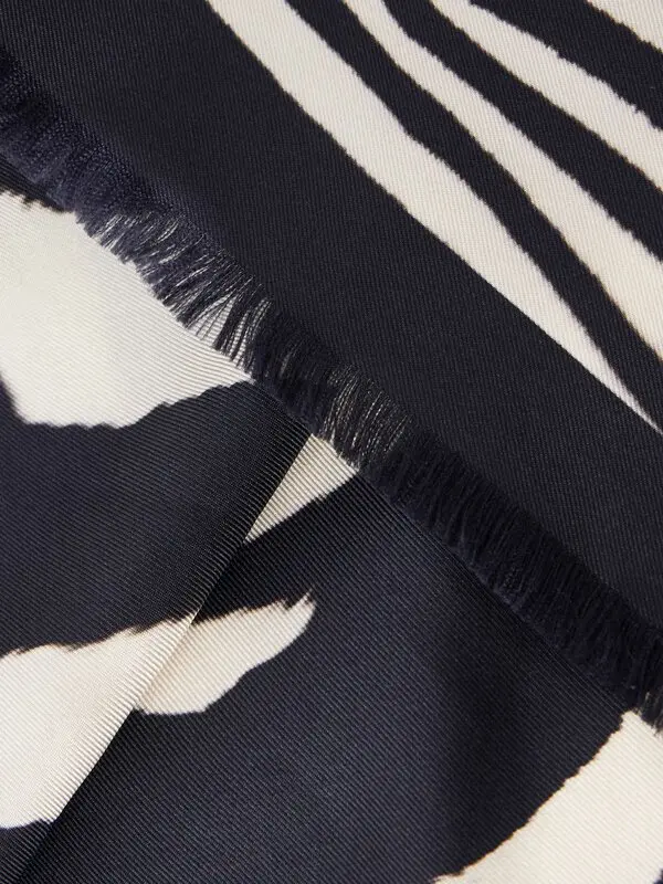 NILI LOTAN Zebra-print Silk Scarf
