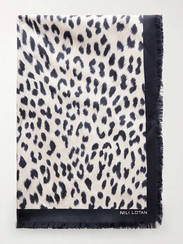 NILI LOTAN Savanna Leopard-print Silk Scarf - Leopard Print