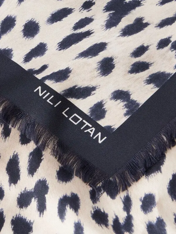 NILI LOTAN Savanna Leopard-print Silk Scarf