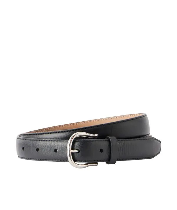 NILI LOTAN Sloane Leather Belt With Silver-tone Buckle - Black