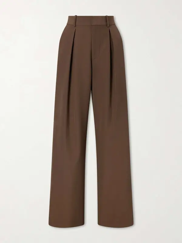 MAISON MARGIELA Pleated Cady Wide-leg Pants - Brown