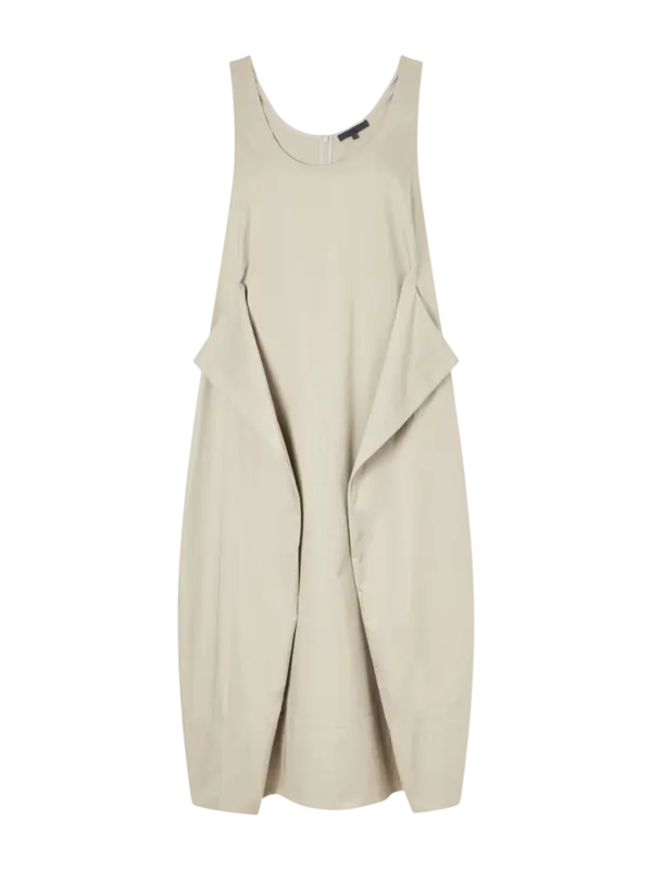 Tibi Cotton Poplin Midi Dress - Neutrals