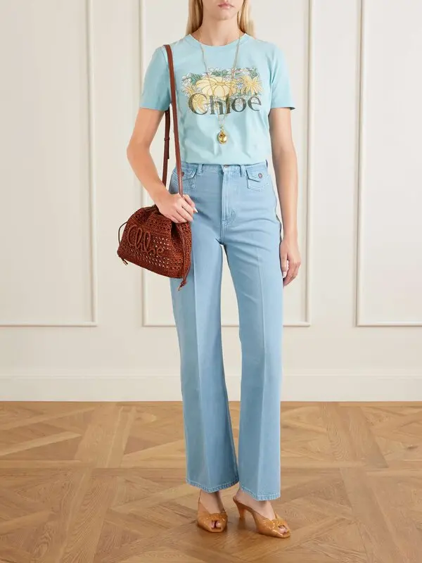 Chloé Printed Cotton-jersey T-shirt