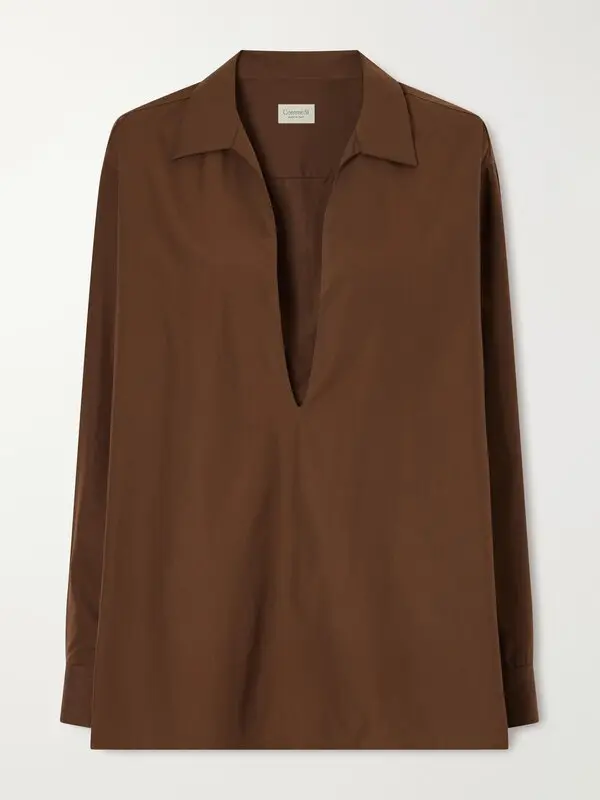 Comme Si Cotton Poplin Shirt - Brown