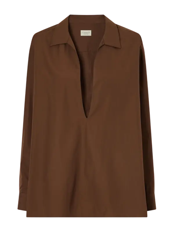 Comme Si Cotton Poplin Shirt - Brown