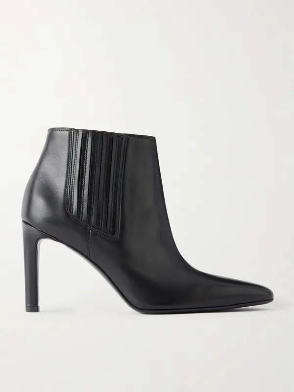 NILI LOTAN Lauretta Leather Ankle Boots - Black
