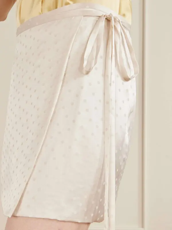 Aflalo Shejo Polka-dot Satin-jacquard Mini Skirt