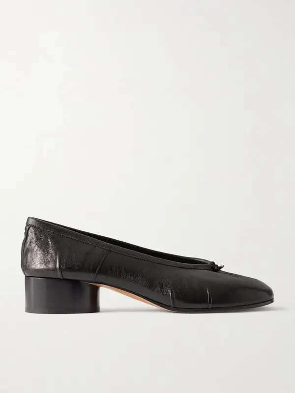 MAISON MARGIELA Tabi Split-toe Leather Ballet Flats - Black