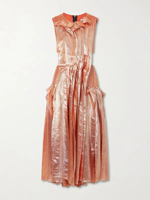 Maticevski Trailblaze Ruffled Brocade Gown - Metallic