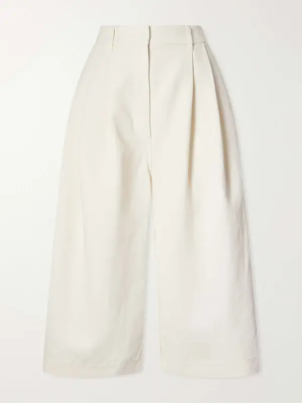 Co Pleated Woven Wide-leg Pants
