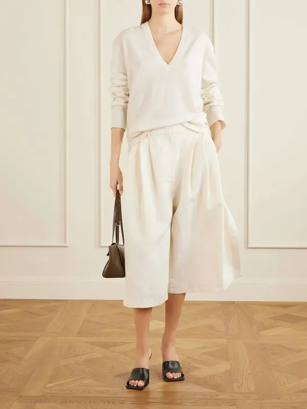 Co Pleated Woven Wide-leg Pants