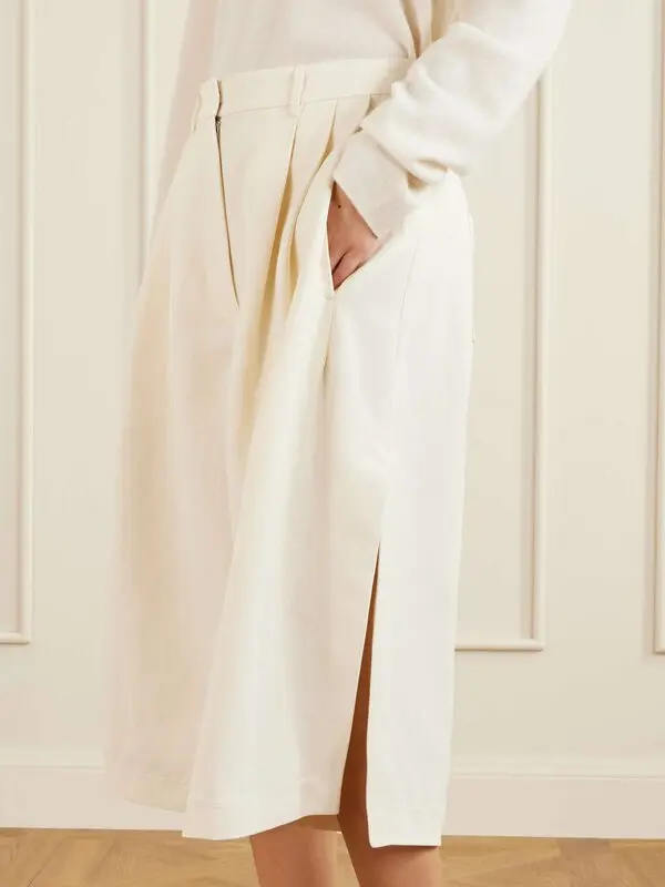 Co Pleated Woven Wide-leg Pants