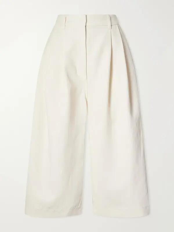 Co Pleated Woven Wide-leg Pants