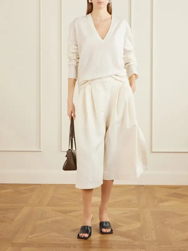 Co Pleated Woven Wide-leg Pants
