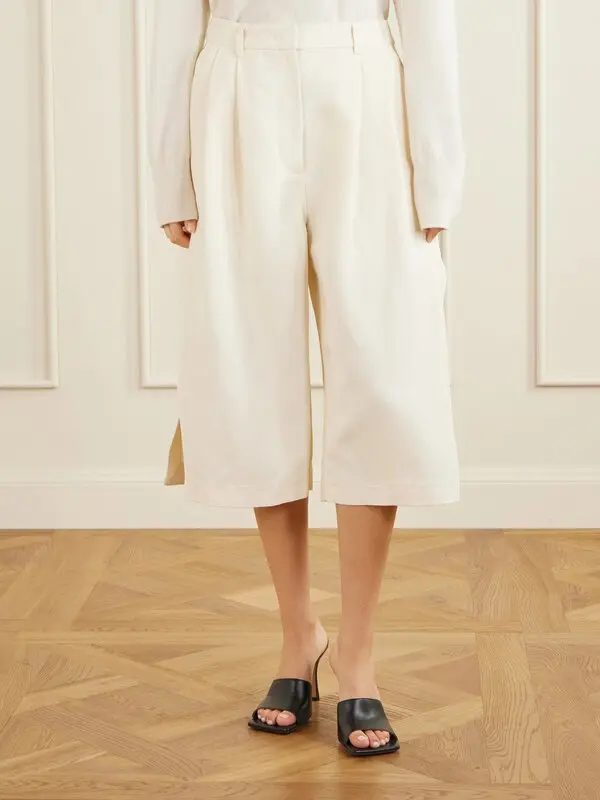 Co Pleated Woven Wide-leg Pants