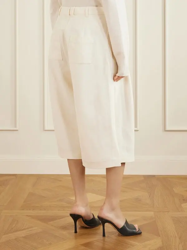 Co Pleated Woven Wide-leg Pants