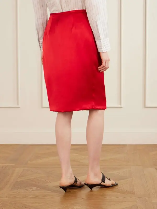 Aflalo Rixa Satin Wrap Midi Skirt