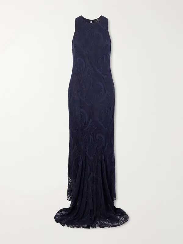 Etro Devoré Cotton-blend Crepe-jersey Maxi Dress