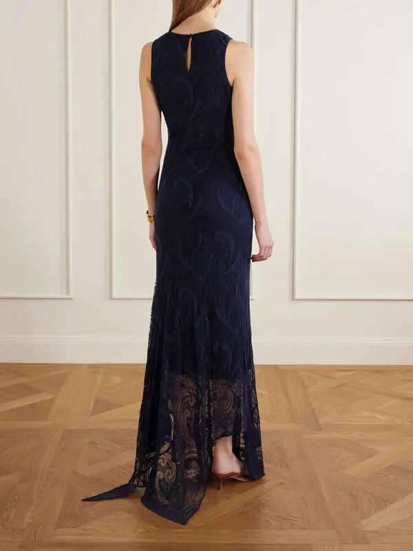 Etro Devoré Cotton-blend Crepe-jersey Maxi Dress