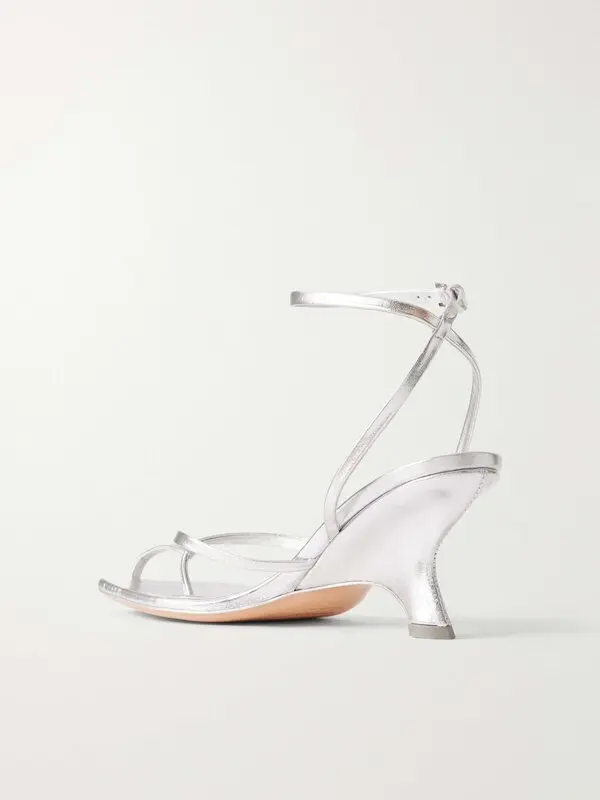 Simkhai Kelsey Metallic-leather Wedge Sandals