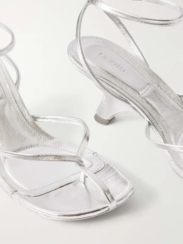Simkhai Kelsey Metallic-leather Wedge Sandals